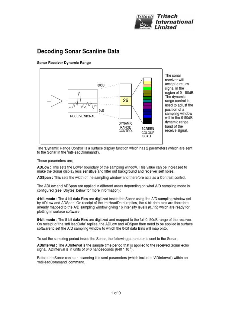 Decoding Sonar Scanline Data | PDF | Analog To Digital Converter | Sonar