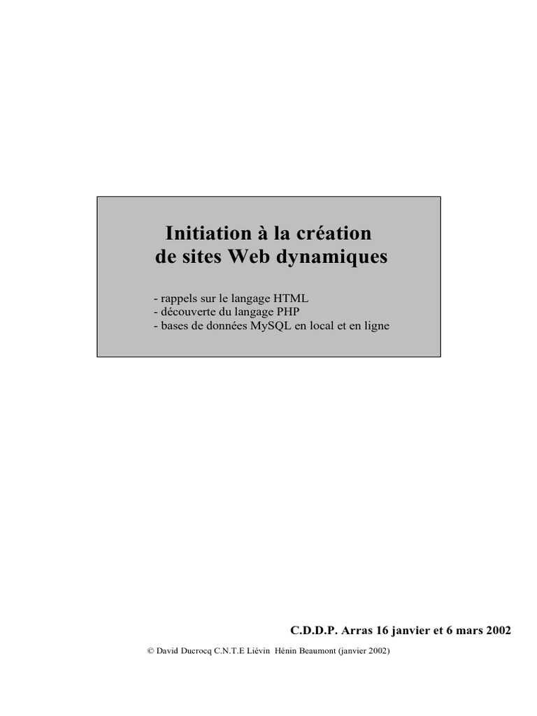 Initiation PHP | PDF | Business | Computers