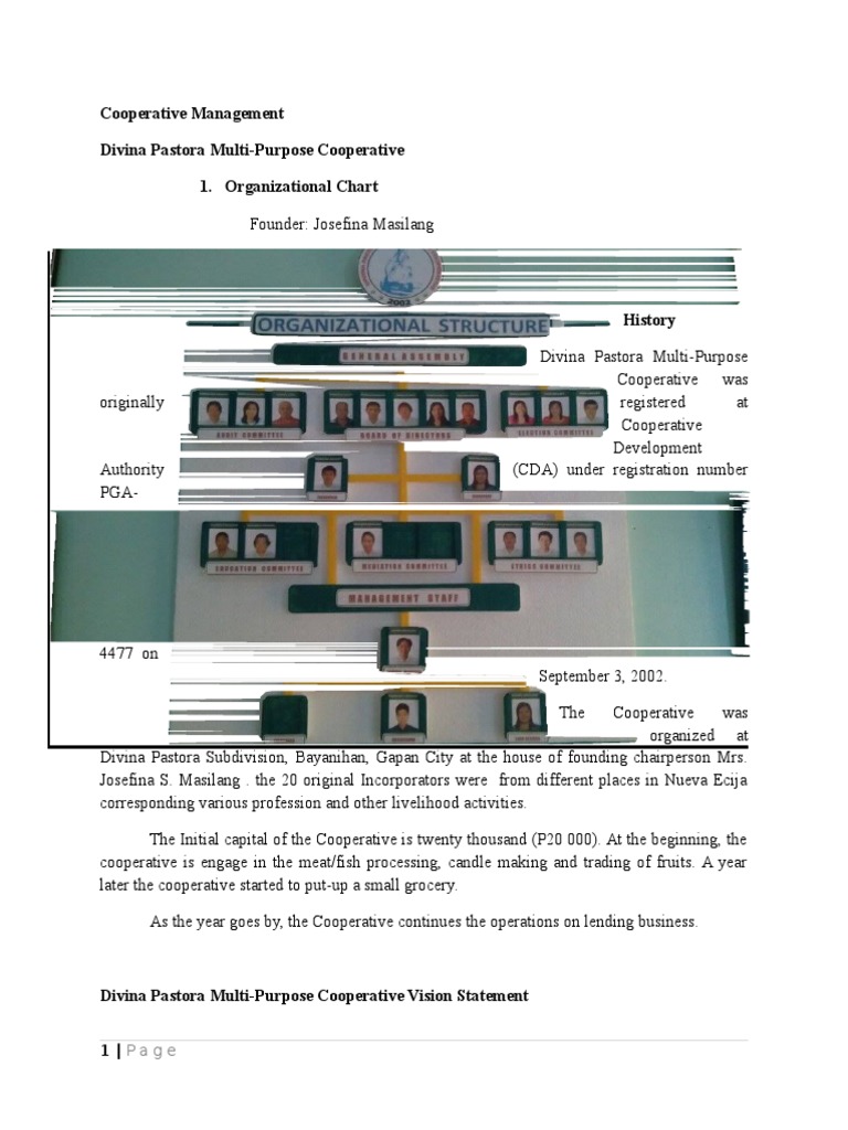 Cooperative Management Divina Pastora Multi-Purpose Cooperative 1 ...