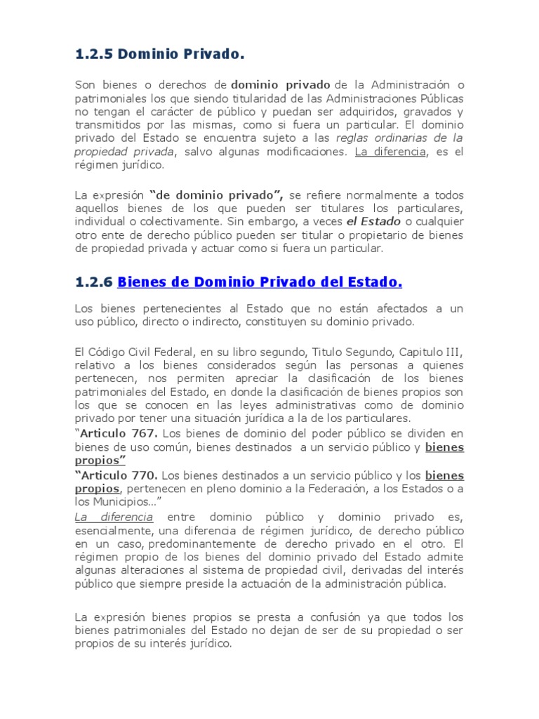 Bienes de Dominio Privado del Estado | PDF | Bienes (Ley) | Propiedad