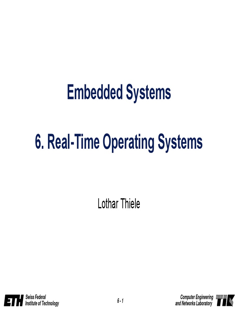 Embedded Systems 6. Real-Time Operating Systems: Lothar Thiele | PDF ...