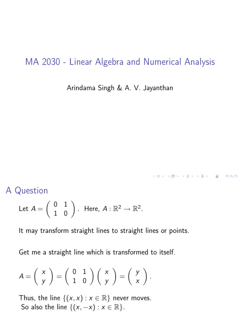Linear Algebra And Numerical Analysis Pdf Eigenvalues And