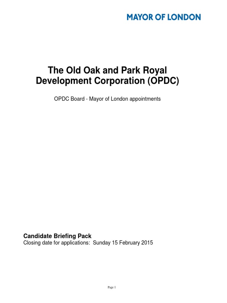 2015-01 OPDC Board Member Application Pack | PDF | Board Of Directors | Governance