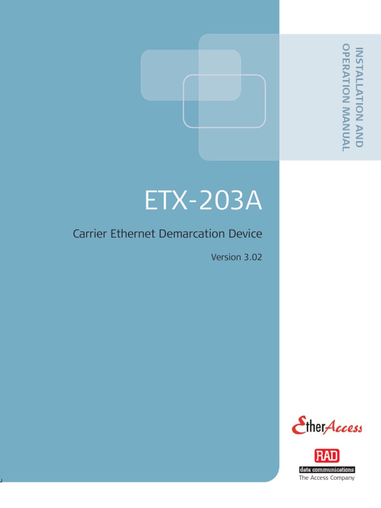 ETX-203A Product Manual 189 | PDF | Radius | Asynchronous Transfer Mode
