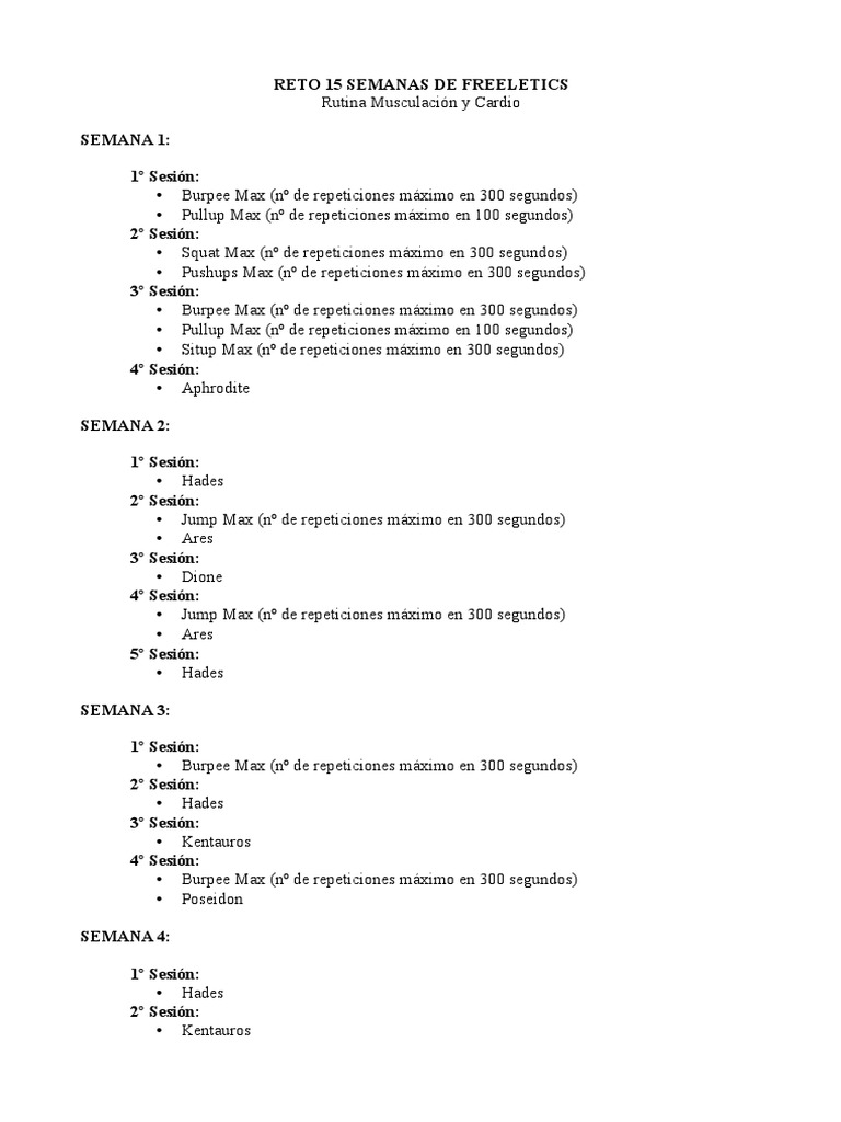 Freeletics Musculacion Cardio | PDF | Zeus | Mitologia Europea