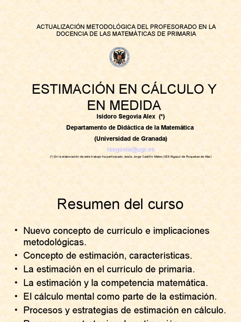 Estimacion en Calculo y Medida | PDF | Plan de estudios | Aprendizaje