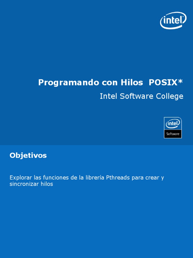 Programando Con Hilos POSIX : Intel Software College | PDF | Thread (Computing) | Computer ...