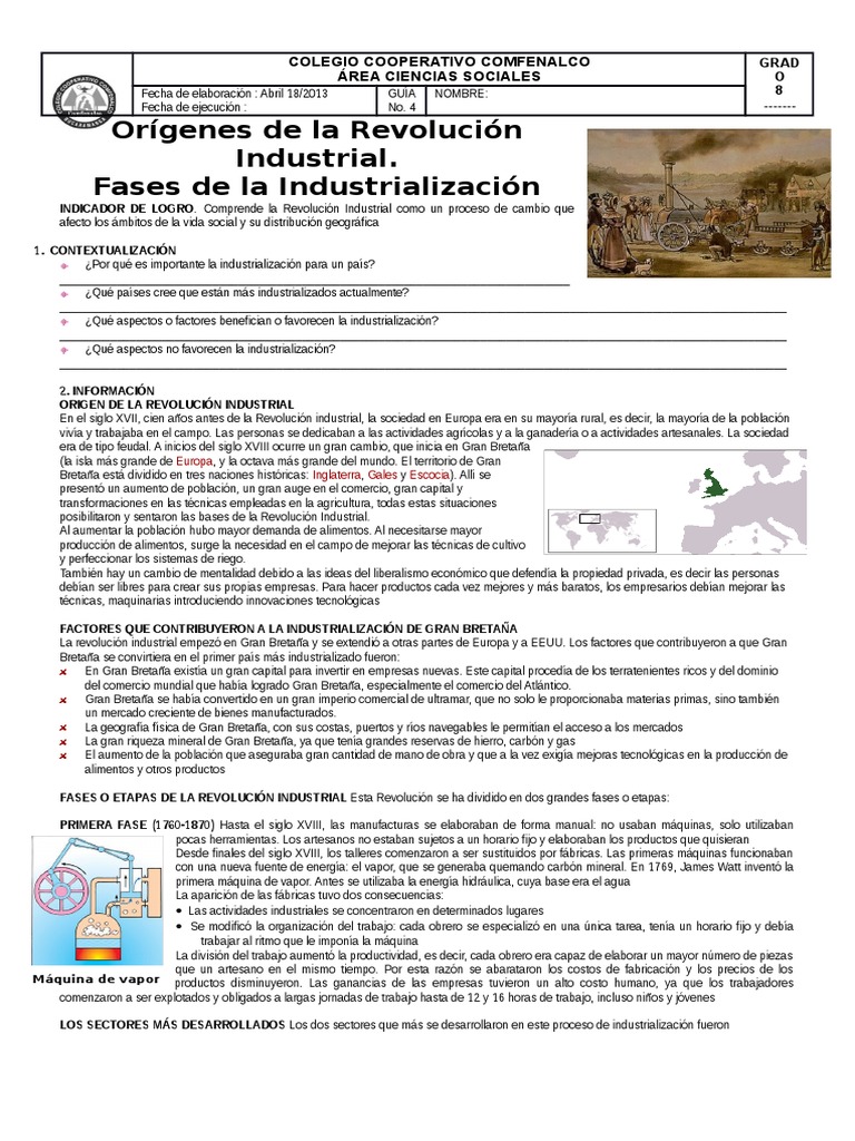 Fases de la Revolución Industrial | PDF | Arte | Ciencia y matemáticas
