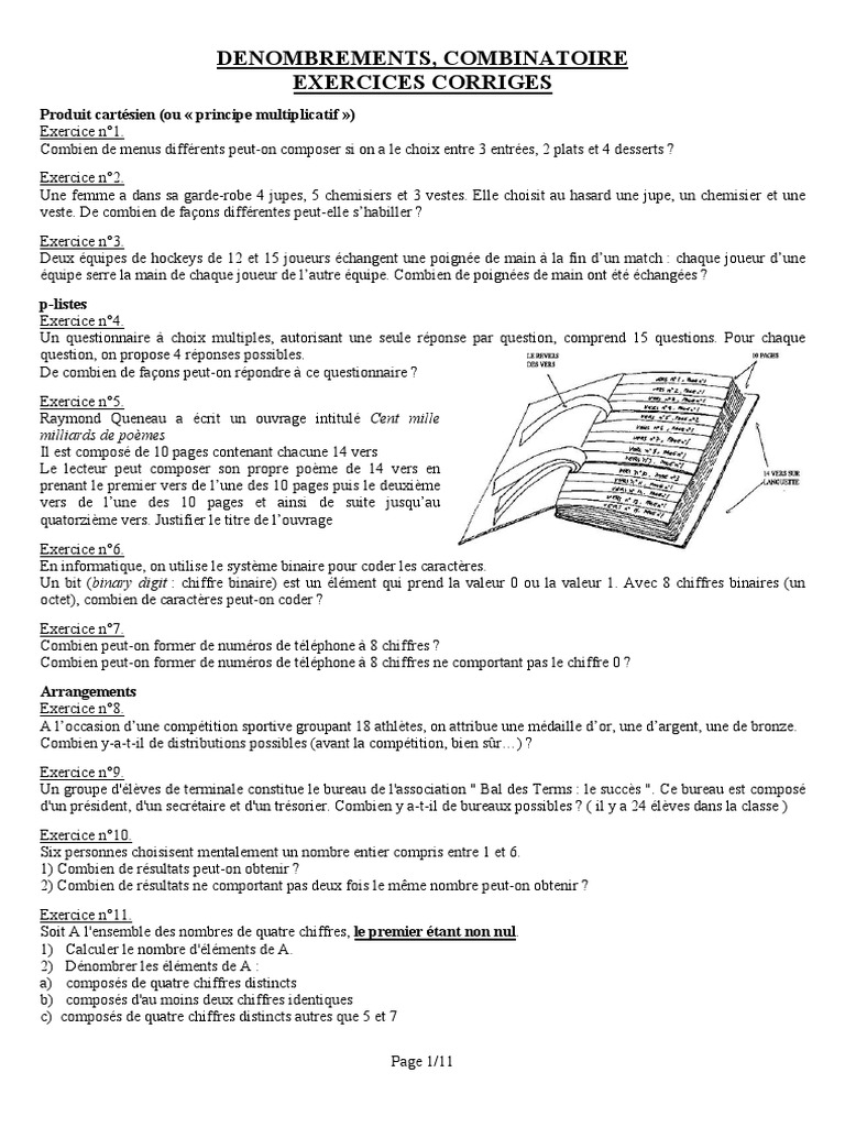 Analyses-combinatoires-exercices-corrigés.pdf | Combinatoire | Permutation