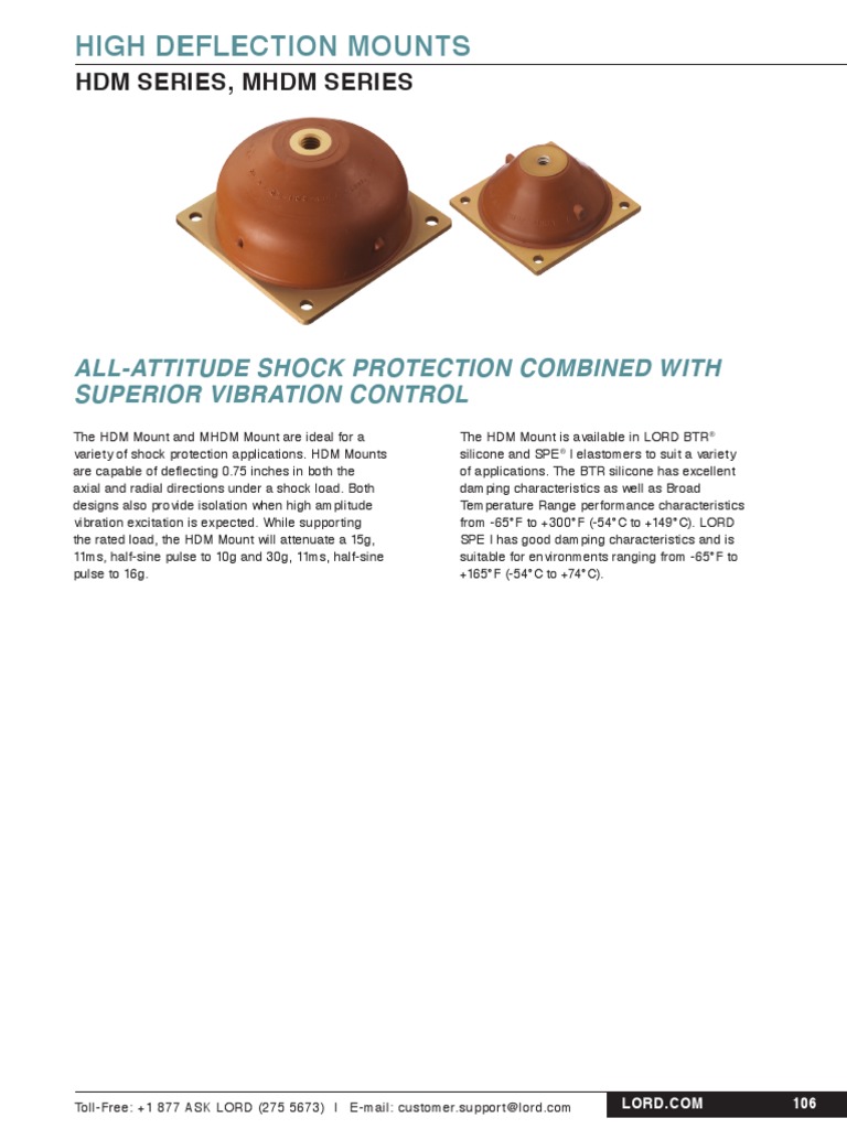 High Deflection Mounts | PDF | Mechanical Engineering | Applied And ...