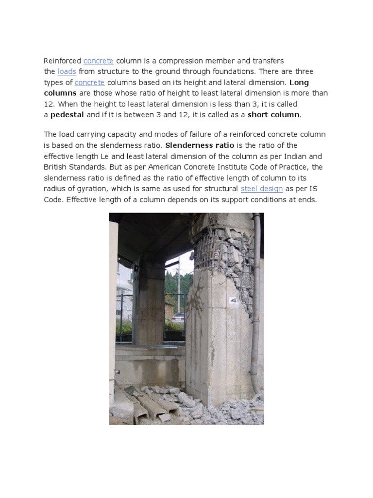 Reinforced Column Failure | PDF | Column | Buckling