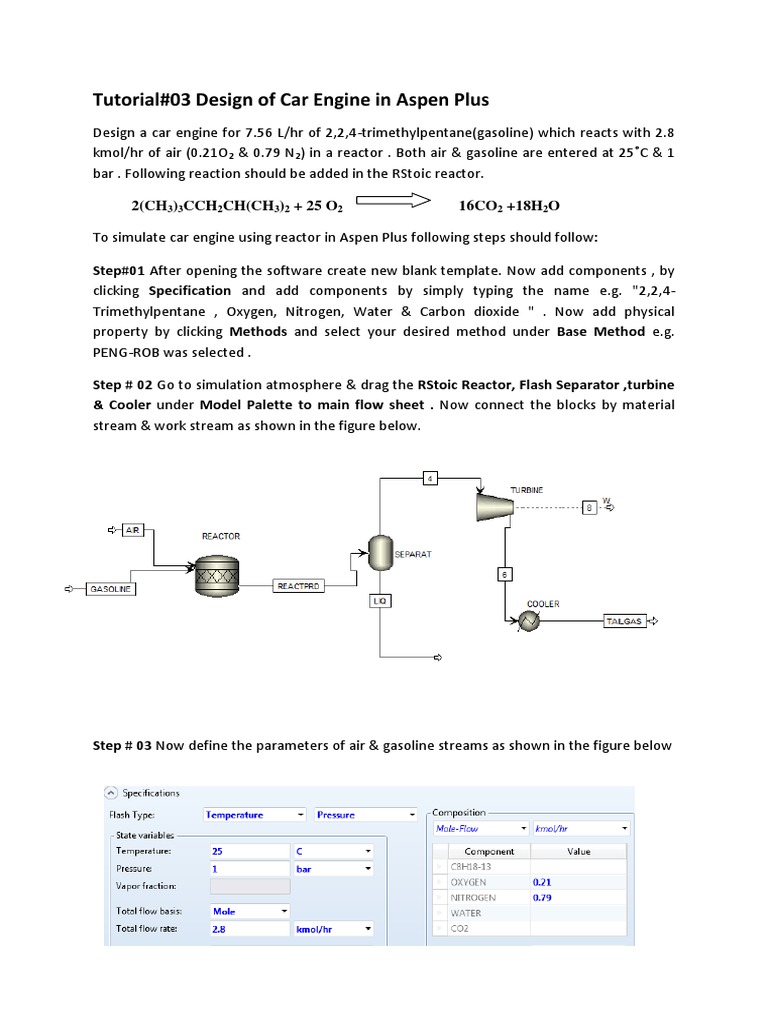 Car Engine Design in Aspen Plus Tutorial | PDF | Technology & Engineering