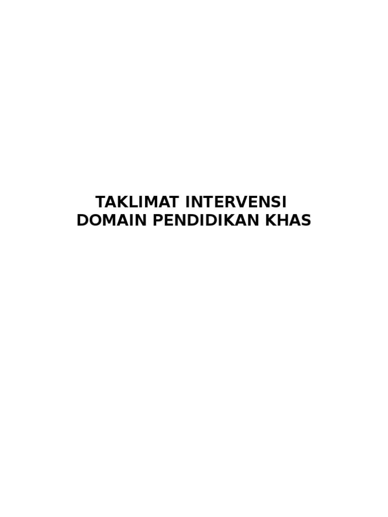 Konsep Intervensi Domain Pendidikan Khas | PDF