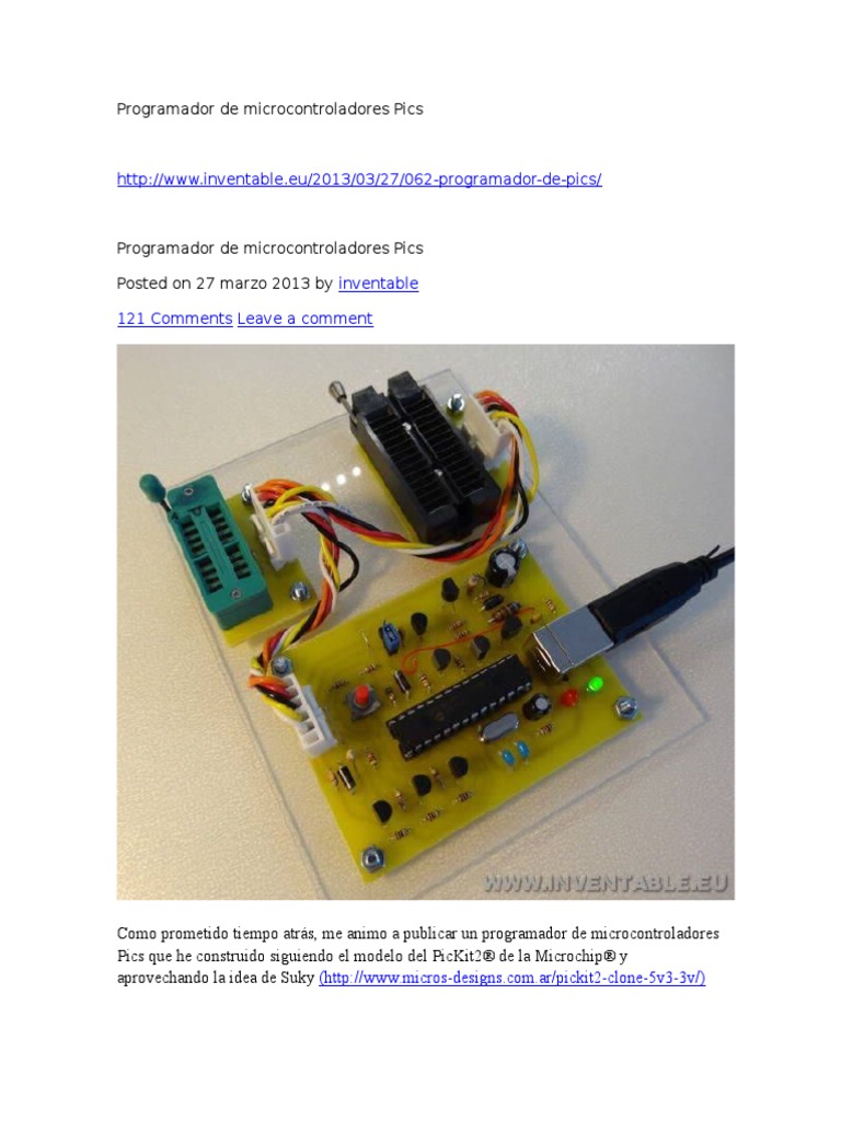 Programador de Microcontroladores Pics | PDF | Microcontrolador | Básico