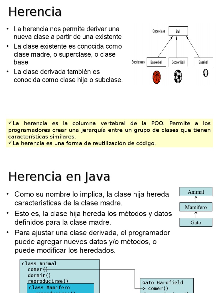 Herencia Simple en Java: Conceptos Clave | PDF | Herencia (Programación ...