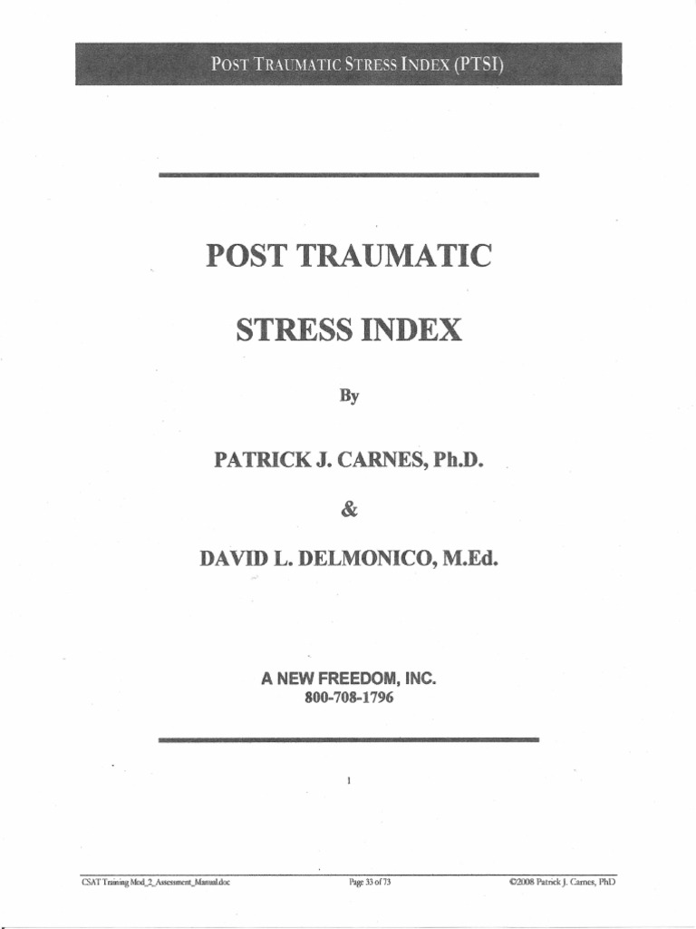 Post Traumatic Stress Index | PDF | Psychological Trauma | Psychiatry ...