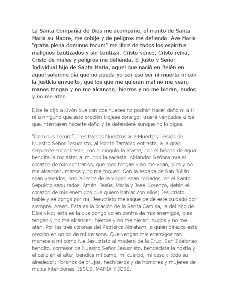 Oracion De La Santa Camisa Oración Para Consagrar Tatuajes