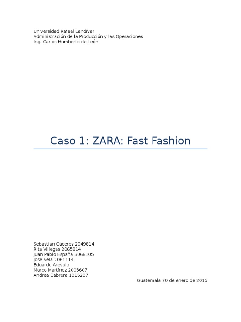 Zara Fast Fashion Final Grupo 2 | PDF | Distribución (comercial ...