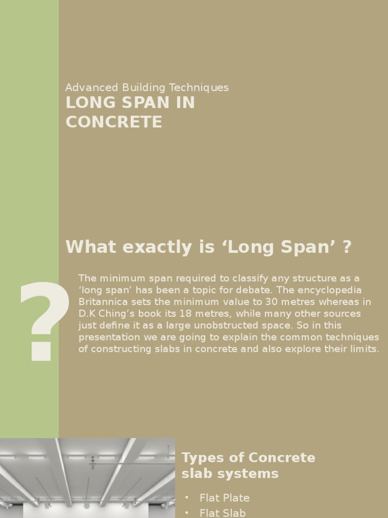 Long Span in Concrete | PDF | Structural Steel | Precast Concrete