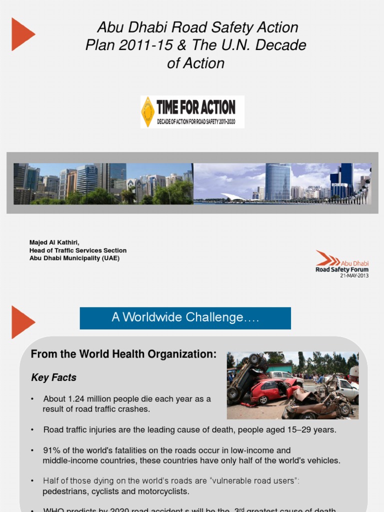 Abu Dhabi Road Safety Action Plan 2011-15 | PDF | Road Traffic Safety ...
