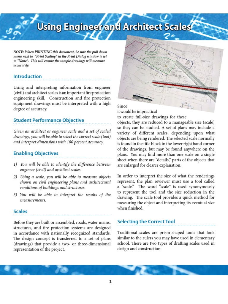 Engineer and Architect Scale Guide | PDF | Measurement | Teaching ...