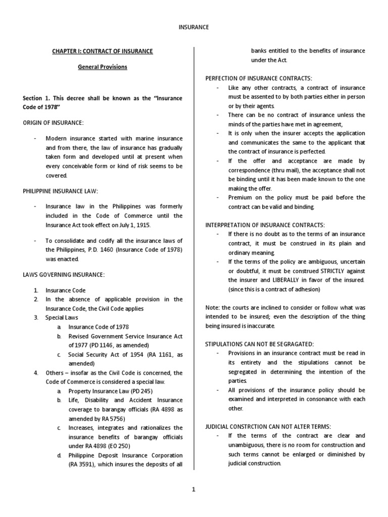 Insurance Notes | PDF | Mortgage Law | Insurance