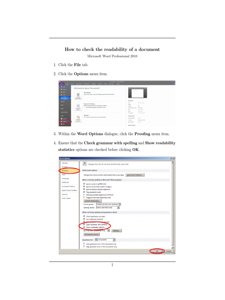 Microsoft Word Readability Score | PDF