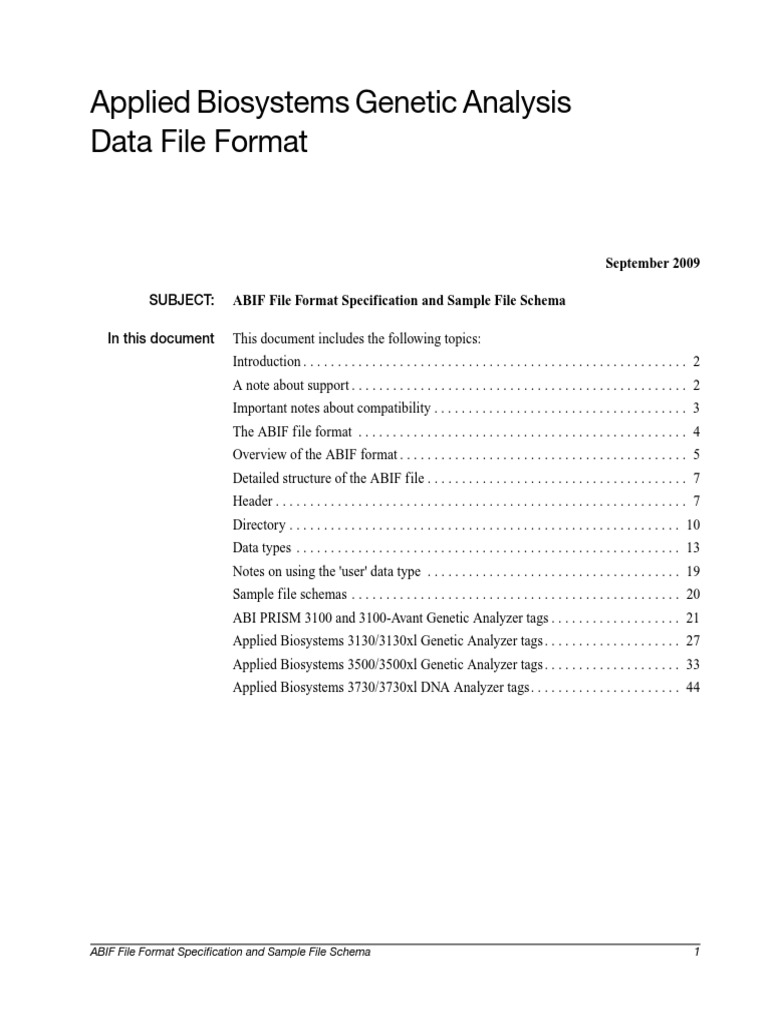 ABIF File Format | PDF | Data Type | File Format