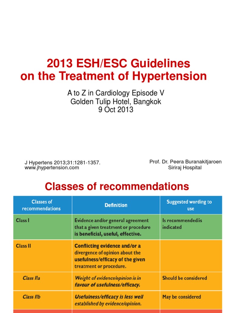 Hypertension ESC 2013 PDF | PDF | Hypertension | Blood Pressure
