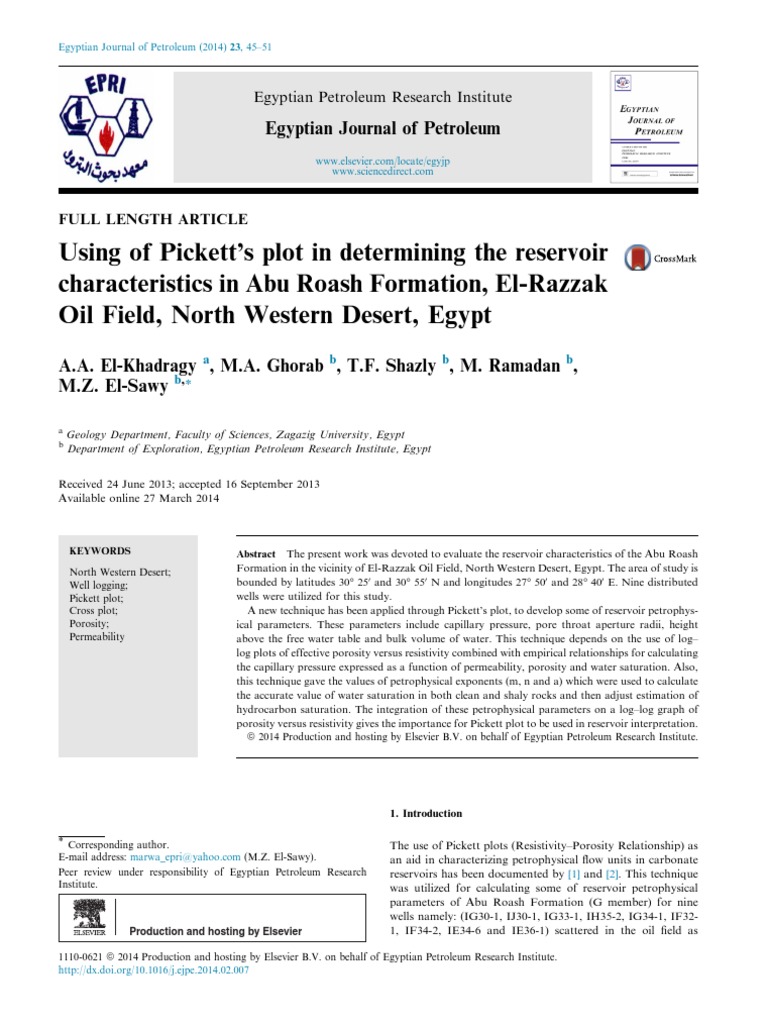 Pickett Plot | PDF | Petroleum Reservoir | Porosity