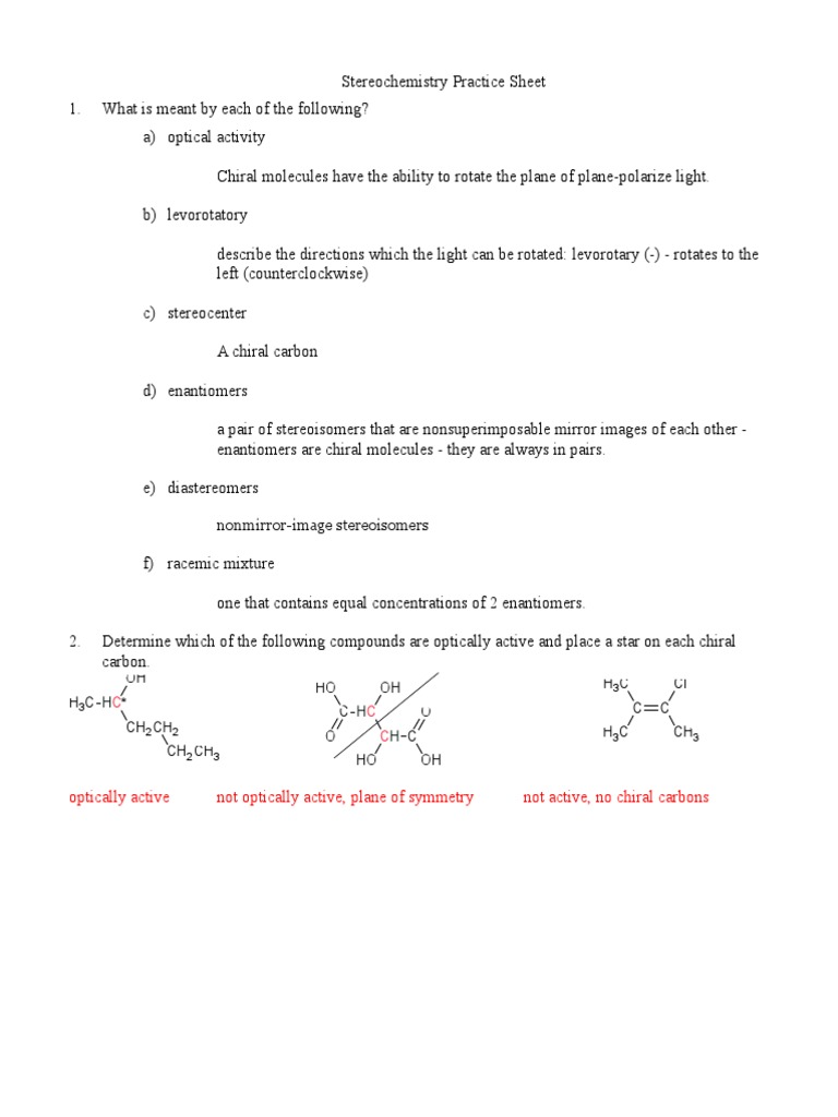 Stereochemistry Study Guide | PDF