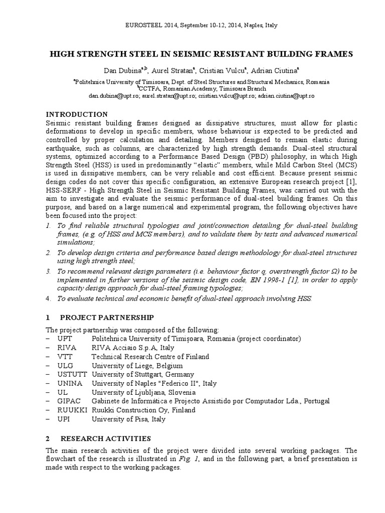 HSS STEEL SEISMIC FRAMES | PDF | Column | Beam (Structure)