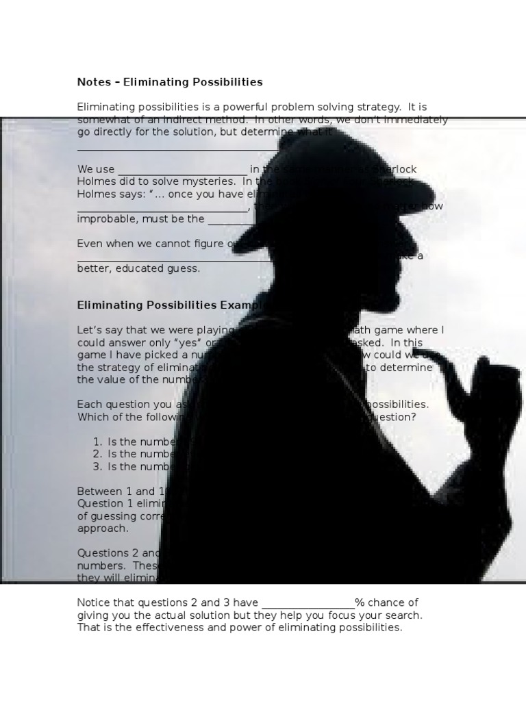 Problem Solving Notes - Eliminating Possibilities Notes | PDF | Penny ...