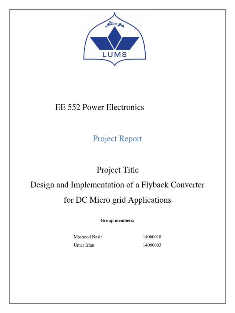 EE552 Power Electronics Project Report | PDF | Distributed Generation ...