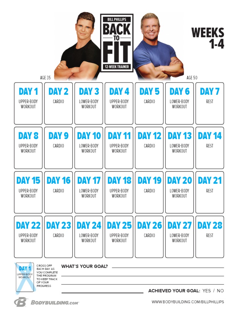 Bill Phillips Back To Fit Calendar | PDF | Weight Training | Body Shape