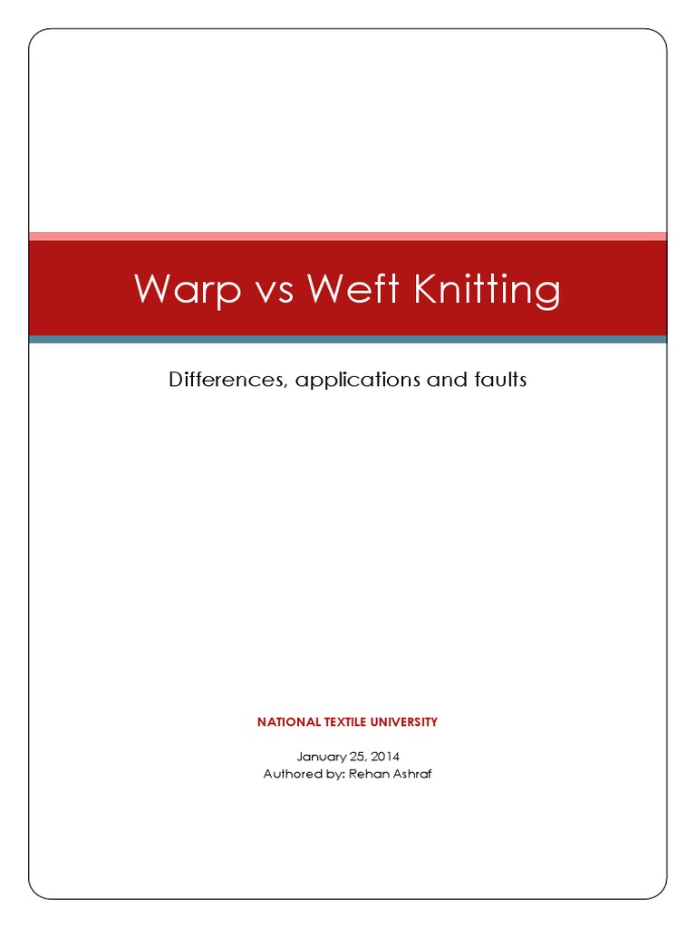 Warp and Weft Knitting | PDF | Knitting | Textiles