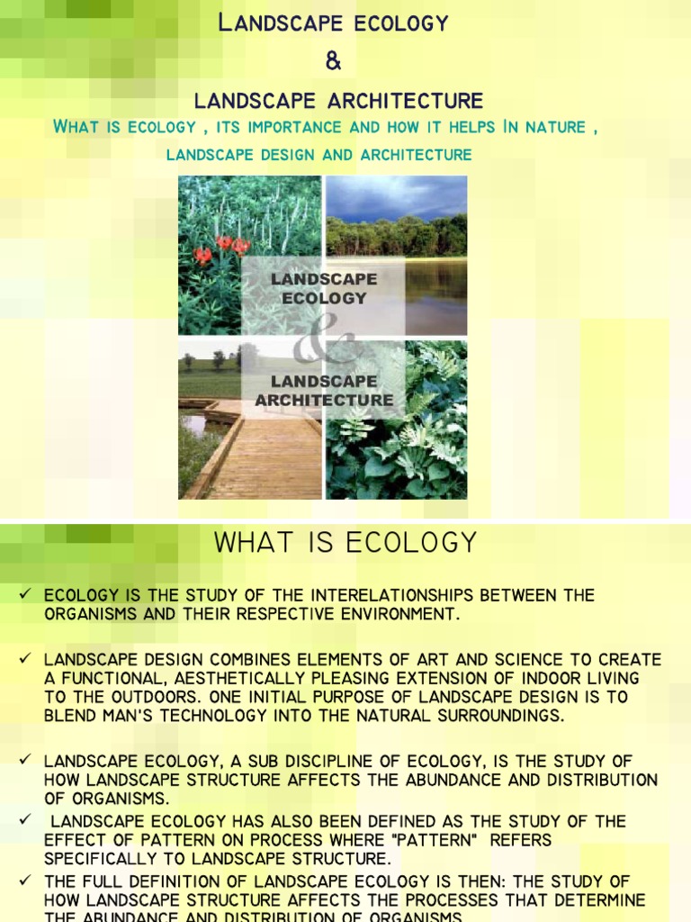 Importance of Ecology in Landscape Design | PDF | Ecology | Riparian Zone