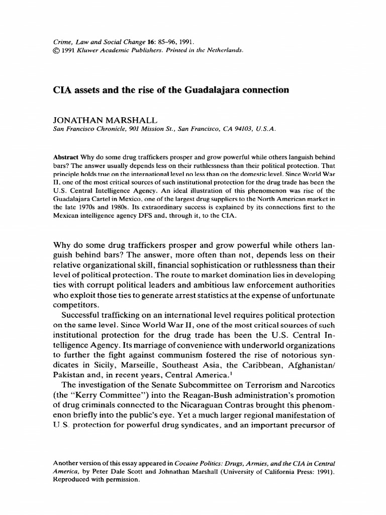 CIA's Role in Guadalajara Cartel Rise | PDF | Illegal Drug Trade ...
