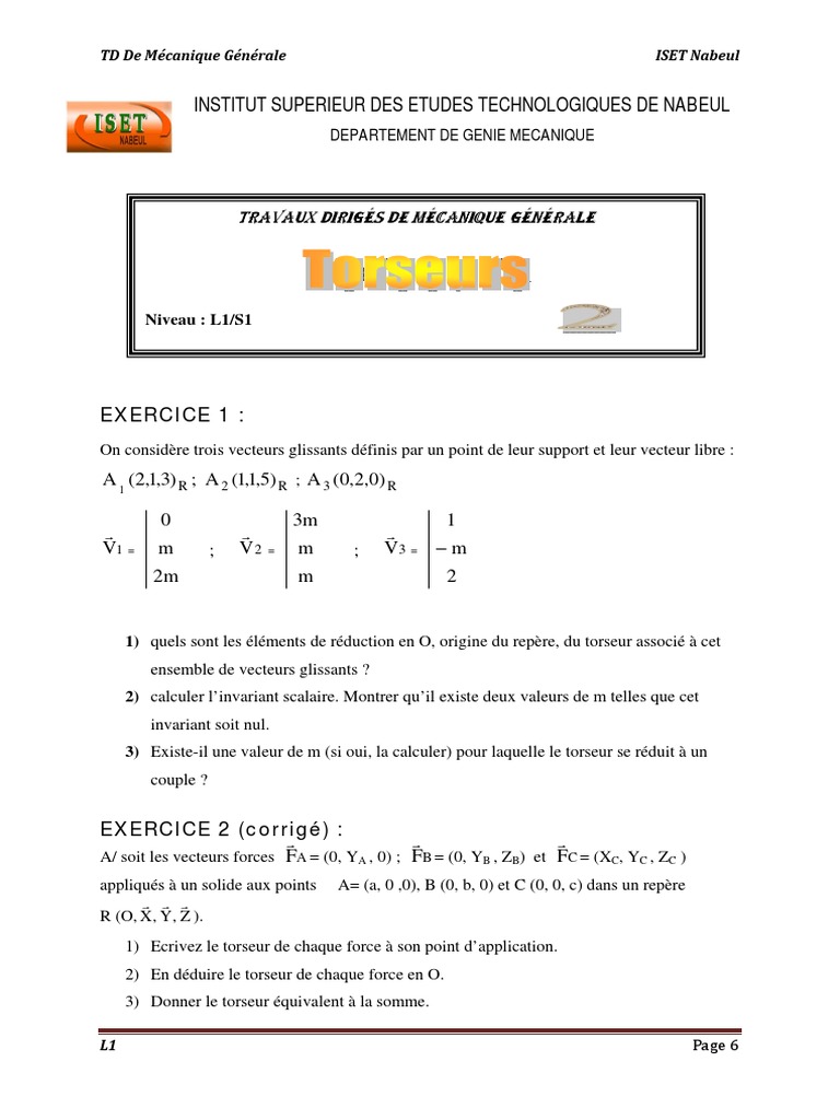 TD 2 Torseurs | PDF
