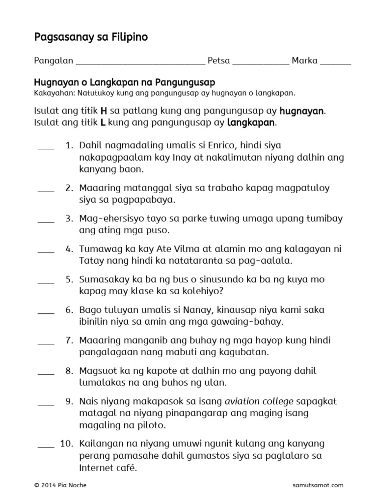 Hugnayan o Langkapan 1 | PDF