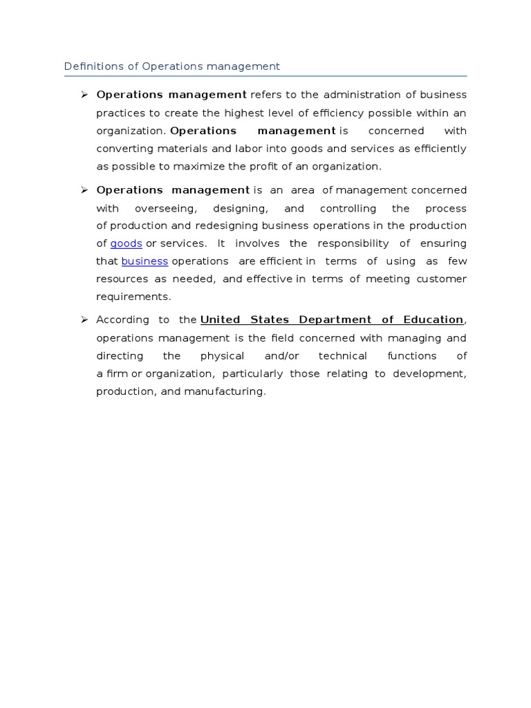 10 Key Decisions in Operations Management | PDF | Supply Chain ...