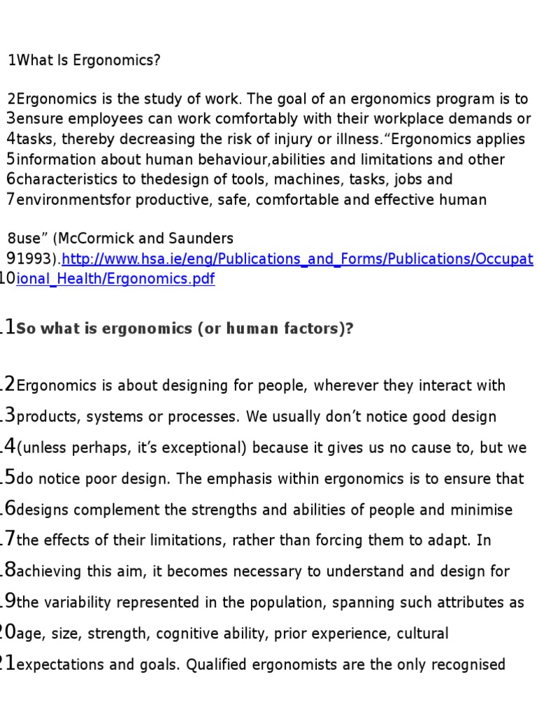 What Is Ergonomics | PDF | Human Factors And Ergonomics | Engineering