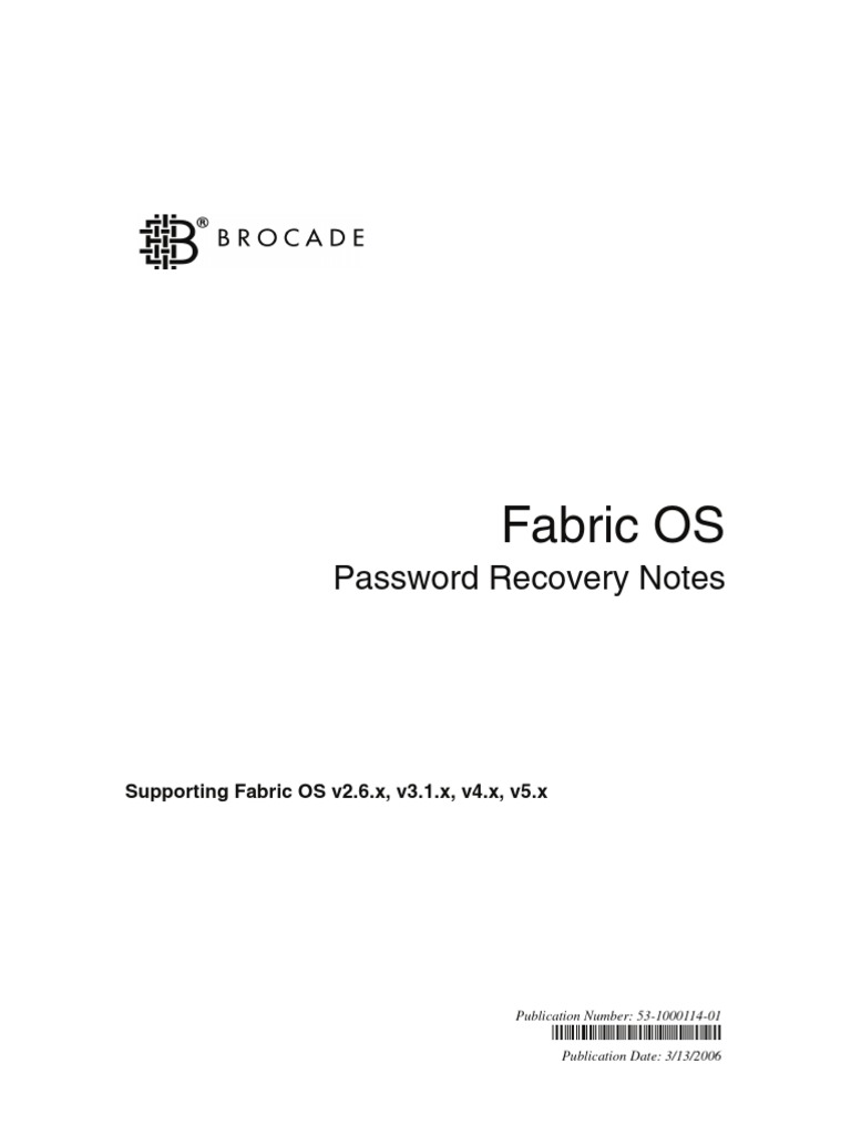 Brocade Password Recovery For All FOS | PDF | Superuser | Command Line Interface