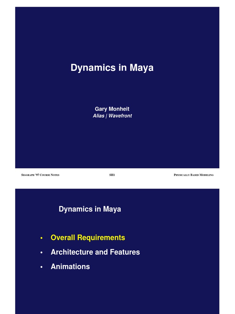 Dynamics in Maya | PDF | Autodesk Maya | Rendering (Computer Graphics)