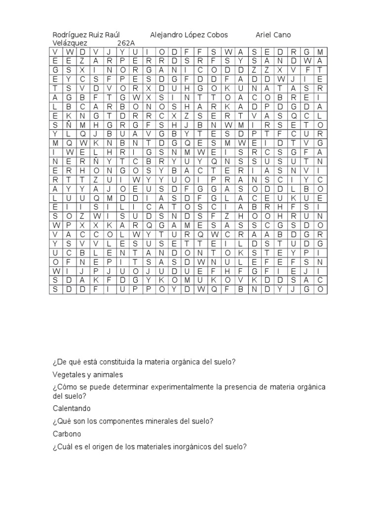 Sopa de Letras de Quimica | Descargar gratis PDF | Suelo | Organismos