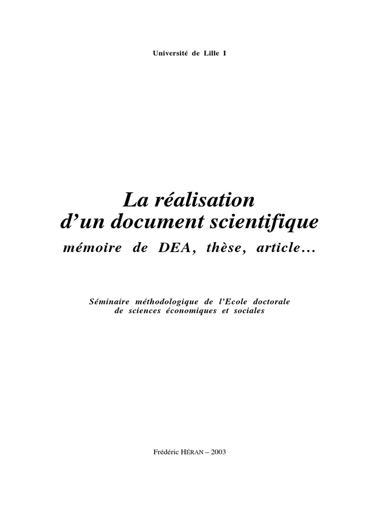Redaction d Un Document Scientifique | Bibliothèques | Document