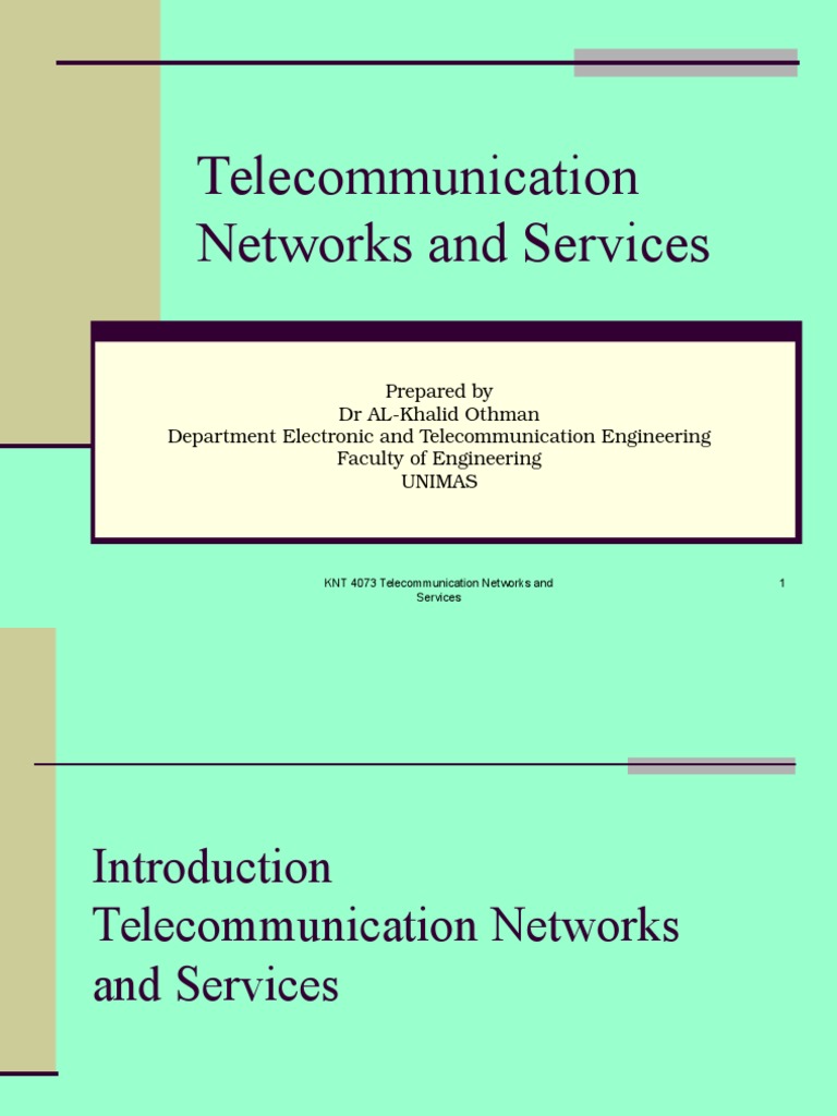 Lecture 1 Introduction Pdf Public Switched Telephone Network