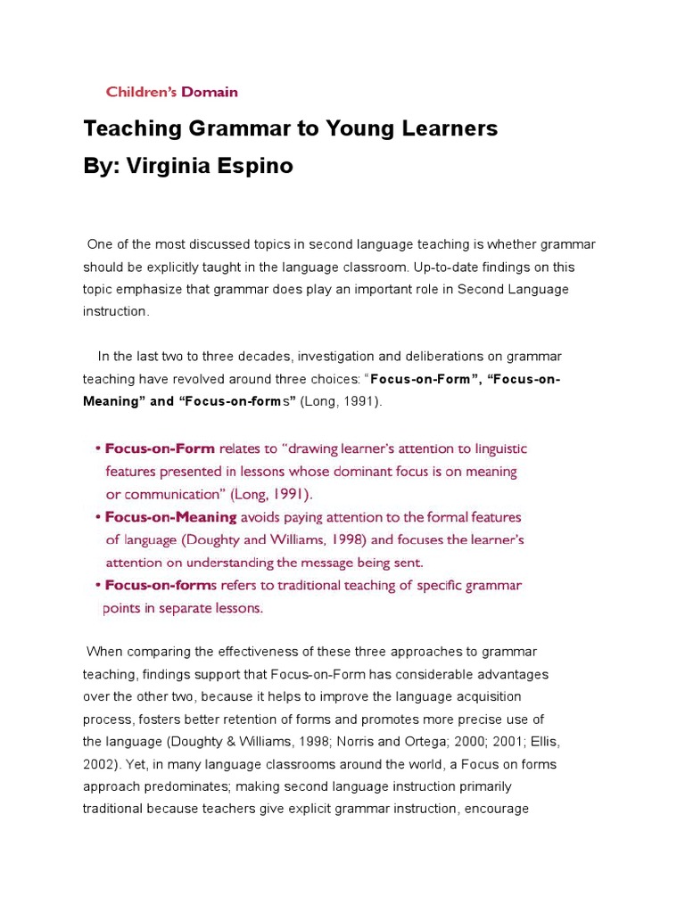Navigating the Debate: An Analysis of Effective Grammar Instruction ...