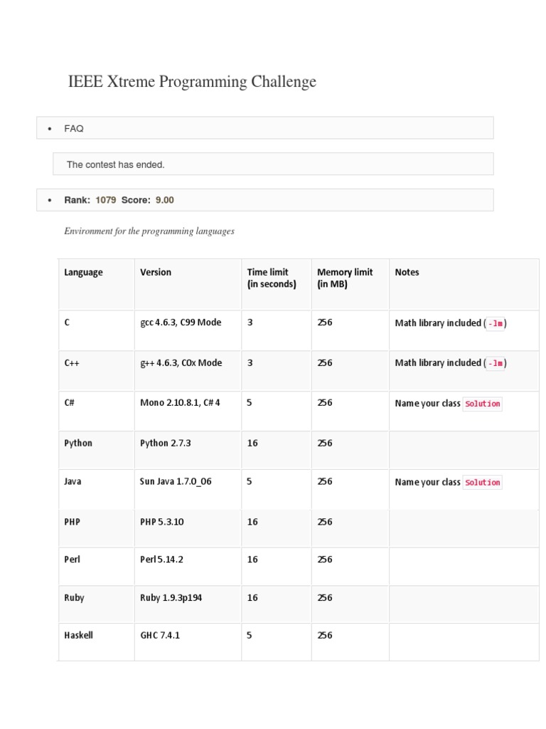 Ieee Xtreme 6.0 Sample Questions | PDF | Division (Mathematics ...