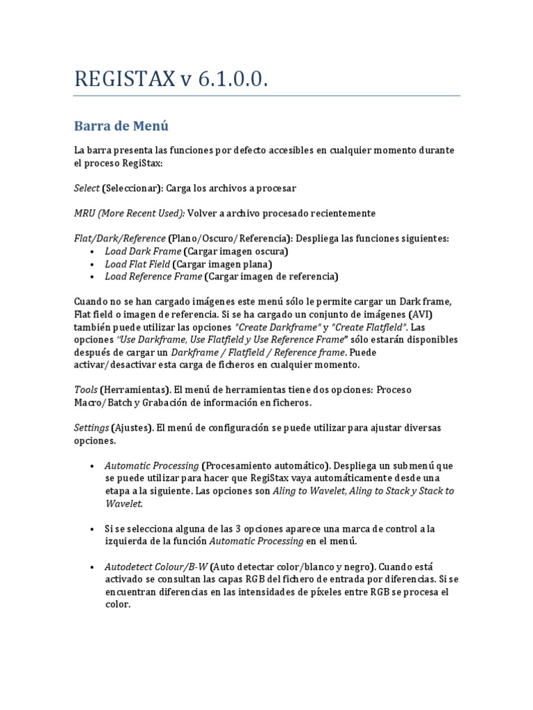Manual Registax v6 | PDF | Imagen | Píxel